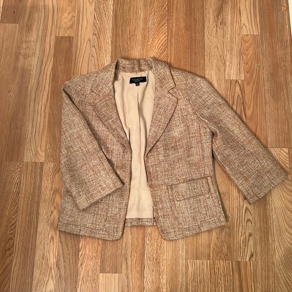 Talbots | Jackets & Coats | Talbots Woven Padded Shoulder Blazer | Poshmark